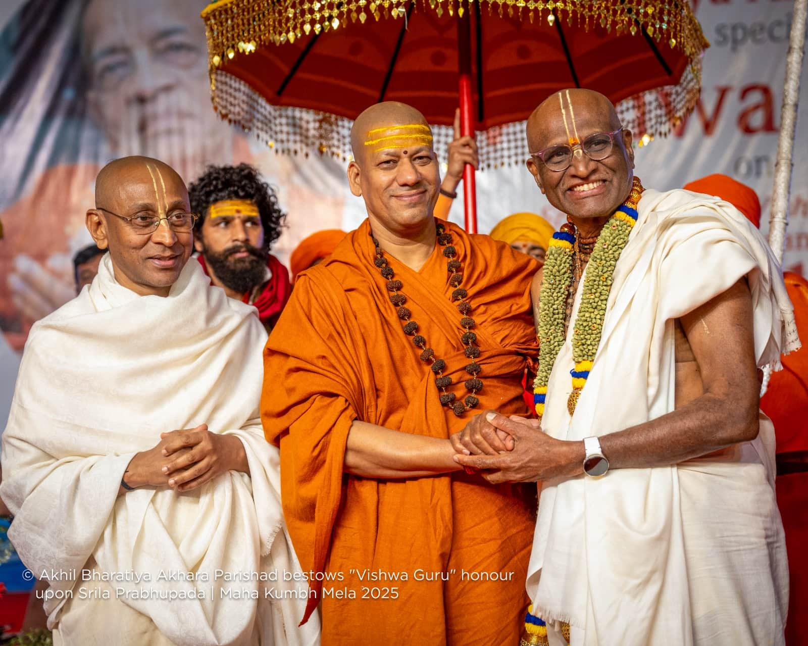 Srila Prabhupada is conferred with "Vishwa Guru" title - ISKCON Bangalore